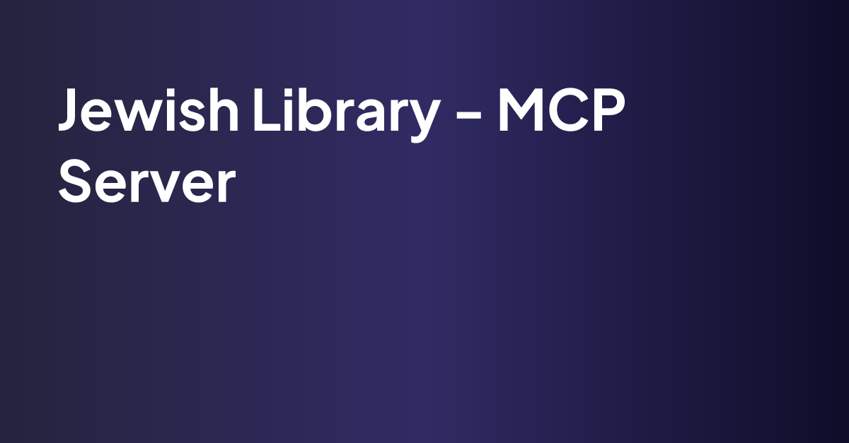 Jewish Library - MCP Server